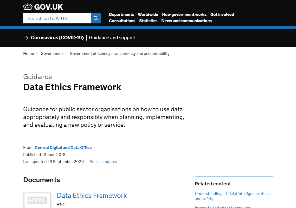 Data Ethics framework - Socitm