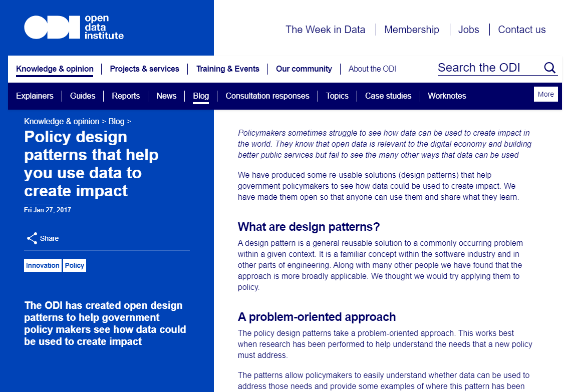 Policy design patterns for data - Socitm