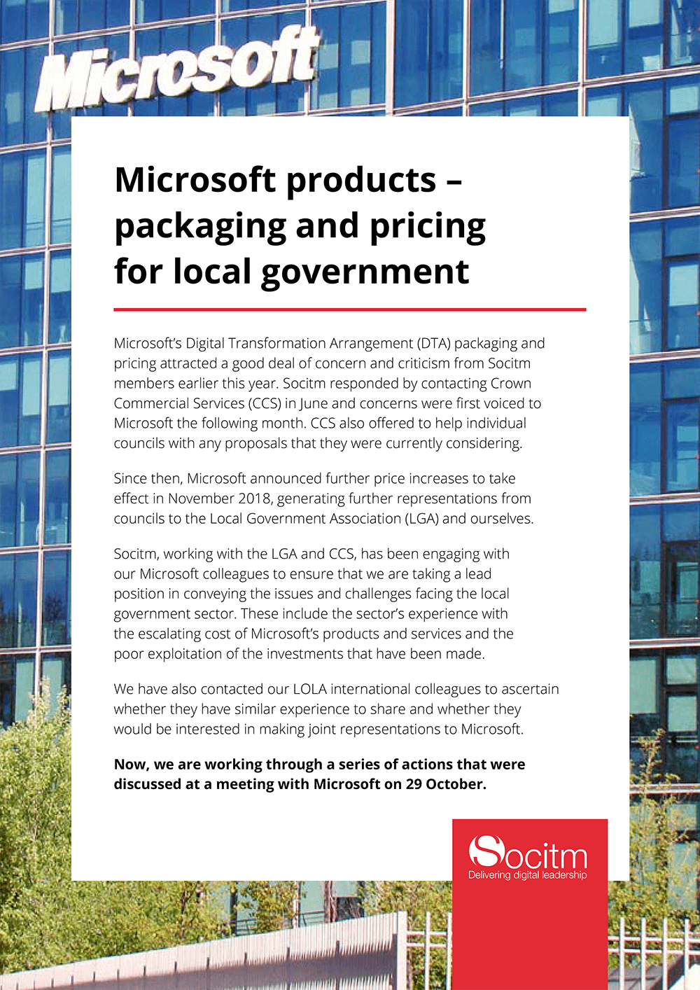 Microsoft products – packaging and pricing for local government - Socitm