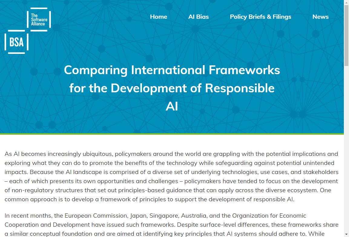 Global AI principles framework comparison - Socitm