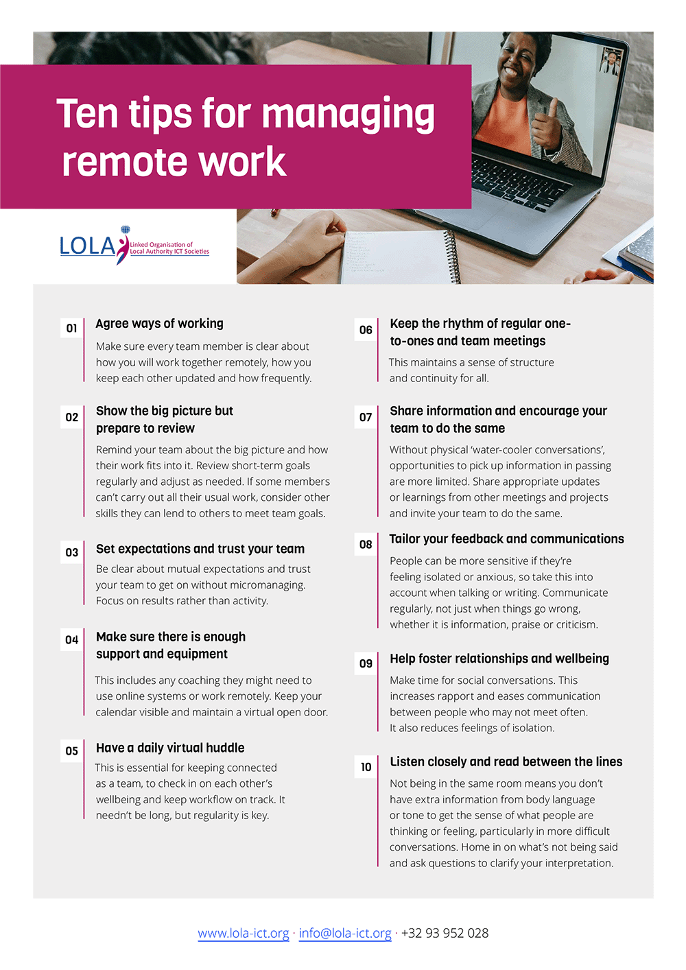 Ten tips for managing remote work - Socitm